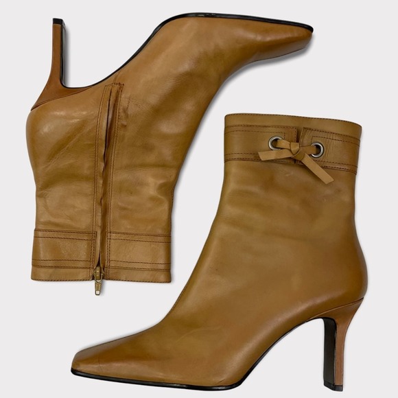 Nine West | Shoes | Nine West Short Heeled Boot Light Brown Womens Size ...
